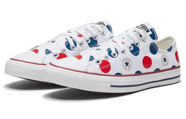 CONVERSE Chuck Taylor All Star Polka Dot Sneakers - White/red/blue