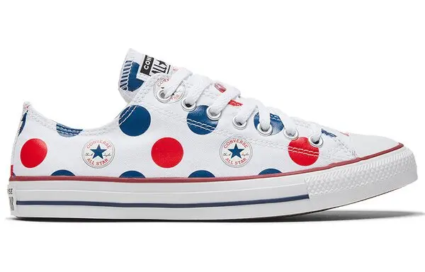CONVERSE Chuck Taylor All Star Polka Dot Sneakers - White/red/blue