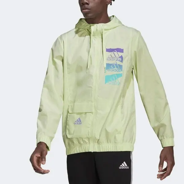 Adidas Alphabet Logo Hooded Windbreaker Jacket