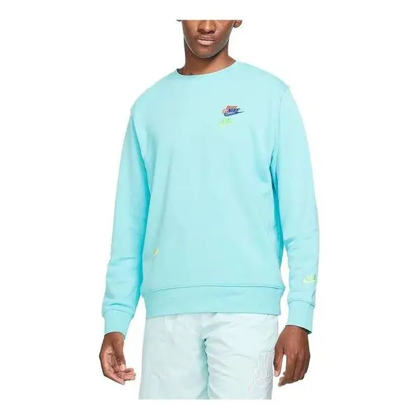 Nike Essential Plus Club French Terry Crewnck - Blue