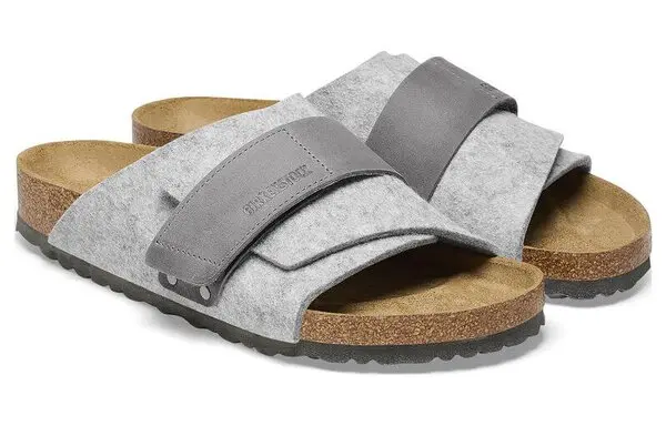 BIRKENSTOCK Kyoto Felt Sandals - Grey/brown
