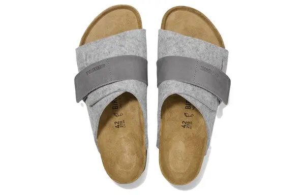 BIRKENSTOCK Kyoto Felt Sandals - Grey/brown