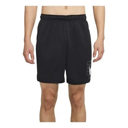 Nike Dri-fit Training Shorts With Graphic Print - Black