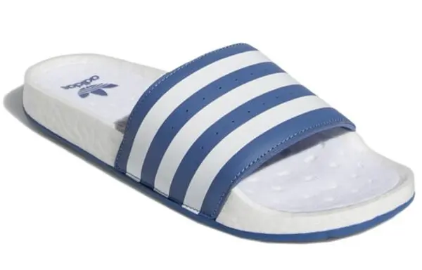 Adidas Adilette Boost Slides - White/blue