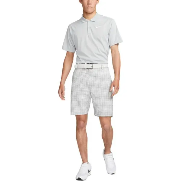 Nike Classic Plaid Pattern Button Straight Shorts