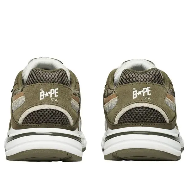 A BATHING APE Shark Sta #2 Sneakers - Olive Green/multicolor