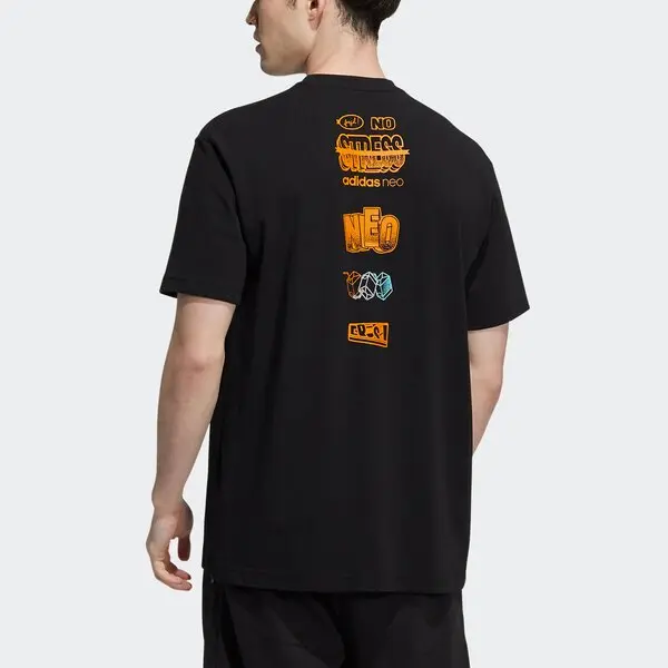 Adidas Neo M Sw Pkt Tee Chest Pocket Back Funny Sports Short Sleeve - Black