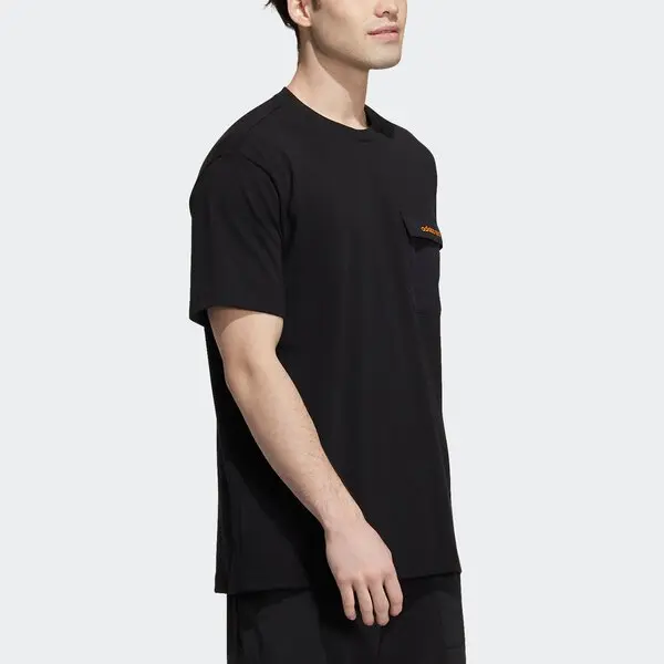 Adidas Neo M Sw Pkt Tee Chest Pocket Back Funny Sports Short Sleeve - Black
