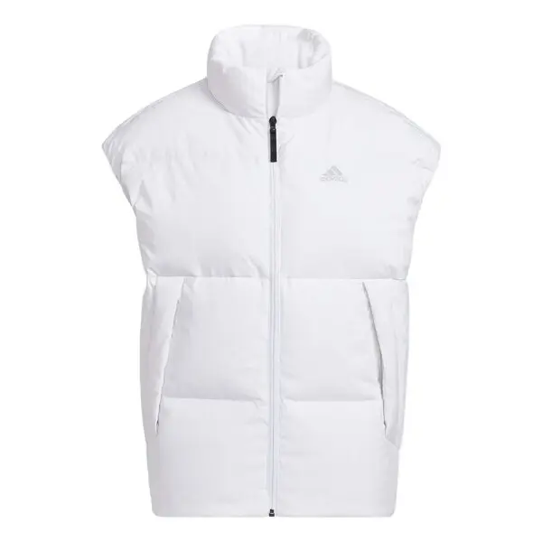 Adidas Padded Down Vest With Stand Collar - White