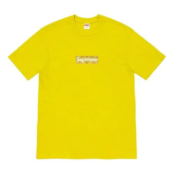 Supreme Fw19 Week 17 Bandana Box Logo Tee - Yellow