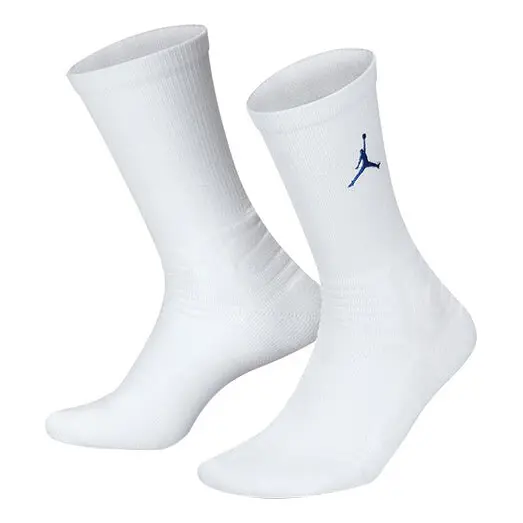 JORDAN Contrasting Colors Logo Sports Socks - White