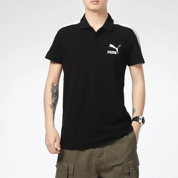 PUMA Iconic T7 Polo Shirt 'black White - Black/white