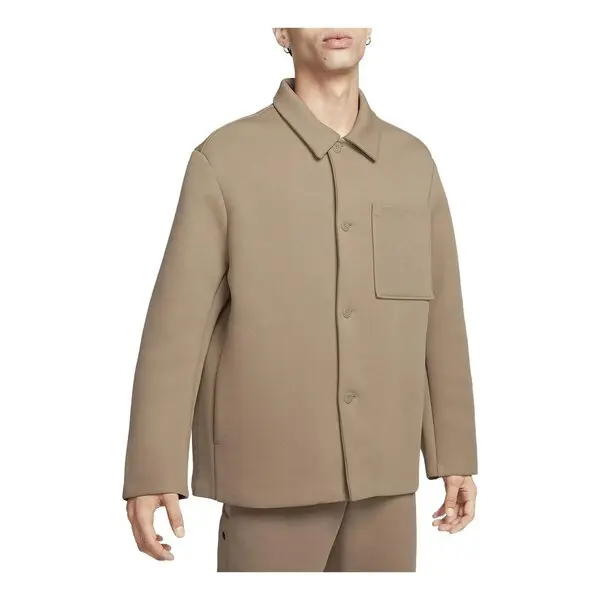 Nike Tech Fleece Reimagined Wide Shirt Jacket - Khaki