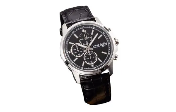 Casio Edifice Chronograph Leather Strap Watch