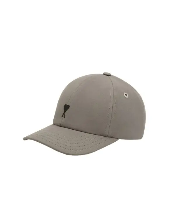 AMI Paris Baseball Cap With Embroidered Heart Logo - Grey