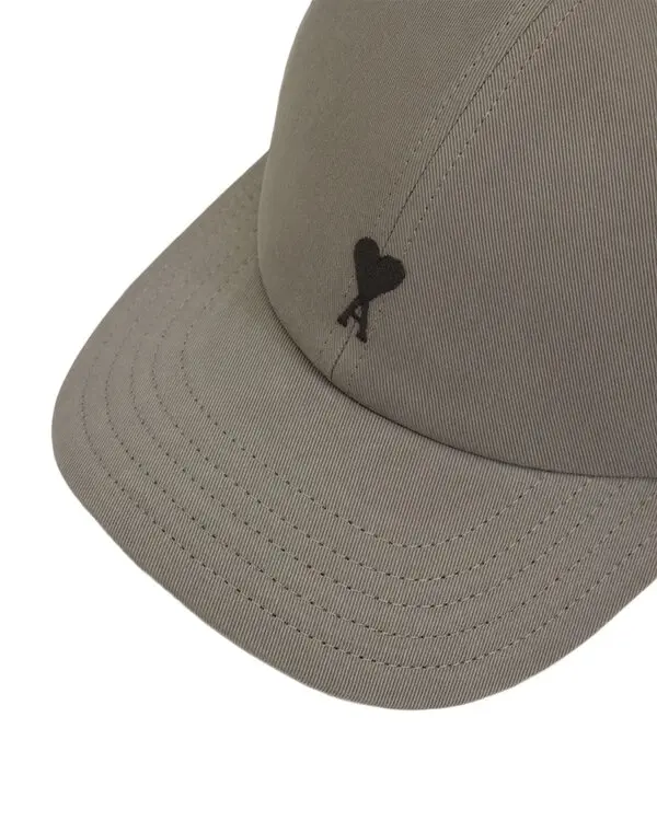 AMI Paris Baseball Cap With Embroidered Heart Logo - Grey