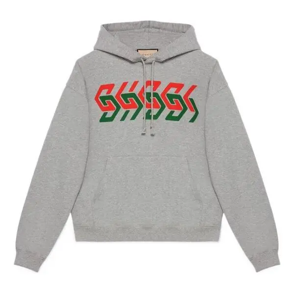 Gucci Chain Print Hooded Sweatshirt - Grey