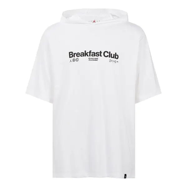 Nike Alphabet Printing Hooded Pullover Short Sleeve White T-shirt - Default Color