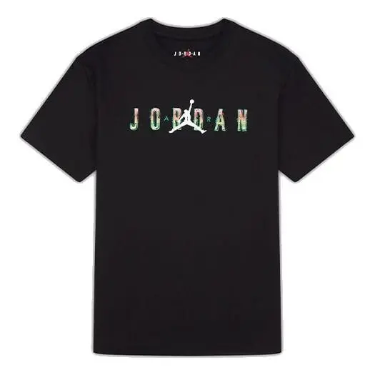 JORDAN Dna Printing Alphabet Large Logo Short Sleeve Black - Default Color