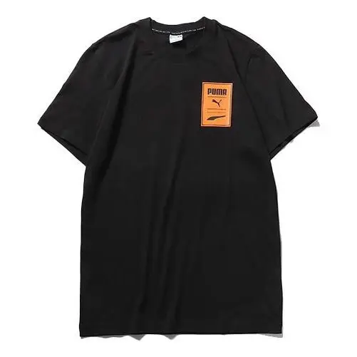 PUMA Printed Logo Short Sleeve Tee - Black