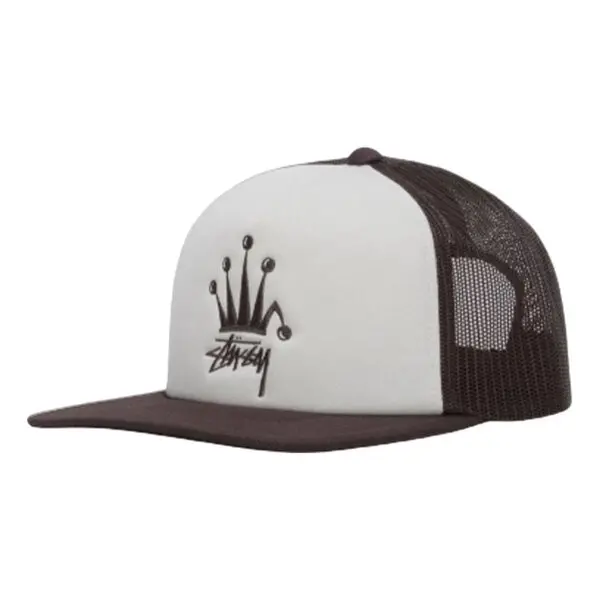 StÜssy Crown Stock Trucker Cap - Brown/white