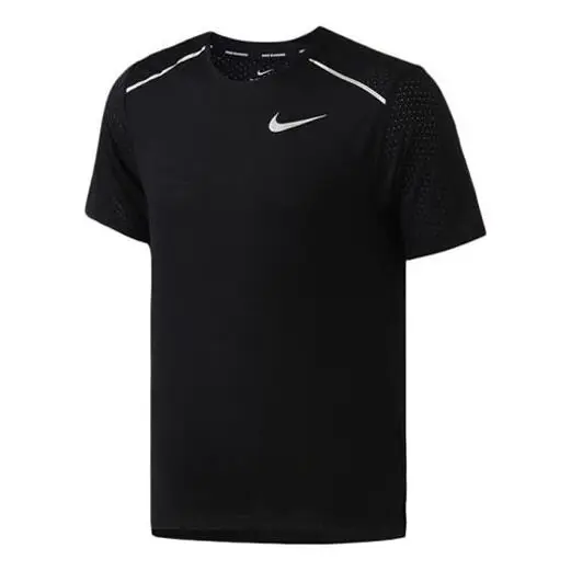 Nike Rise 365 Short Sleeve Running Top - Black