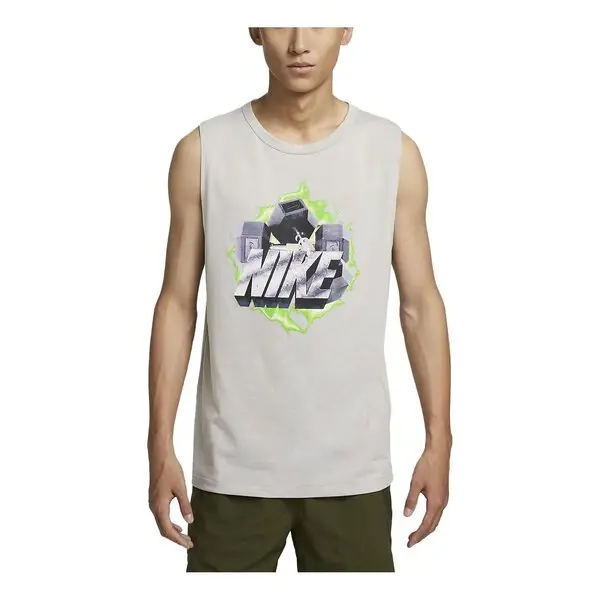 Nike Dri-fit Training Gym Tank Top - Grey/multi-color