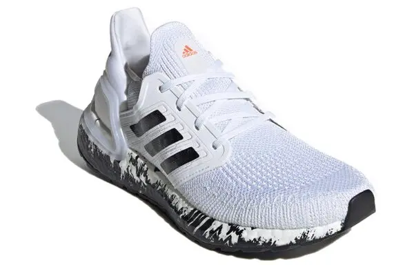 Adidas Ultraboost 20 Athletic Sneakers With Paint Splatter Detailing - White/black