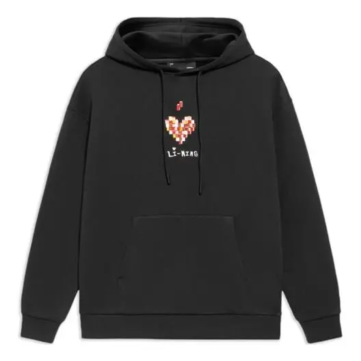 LI-NING Sports Fashion Series Casual Hooded Sports Pullover - Black