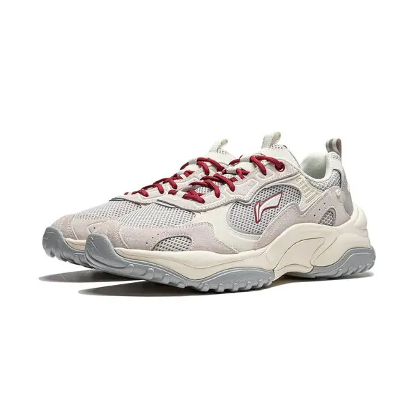 LI-NING Churui Athletic Sneakers - Beige/grey/red