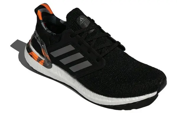 Adidas Ultraboost 20 "black Signal Orange Camo" Sneakers - Black/gray/orange