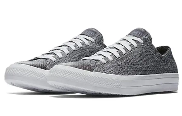 CONVERSE X Nike Chuck Taylor All Star Flyknit Low Top Sneakers - Gray/white