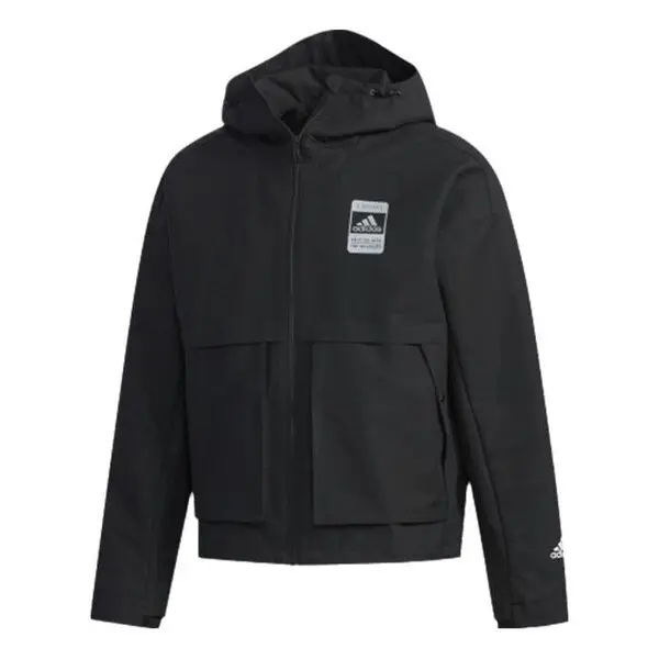 Adidas Logo Zip-up Hooded Long Sleeve Jacket