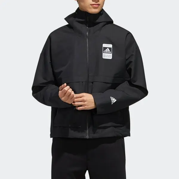 Adidas Logo Zip-up Hooded Long Sleeve Jacket