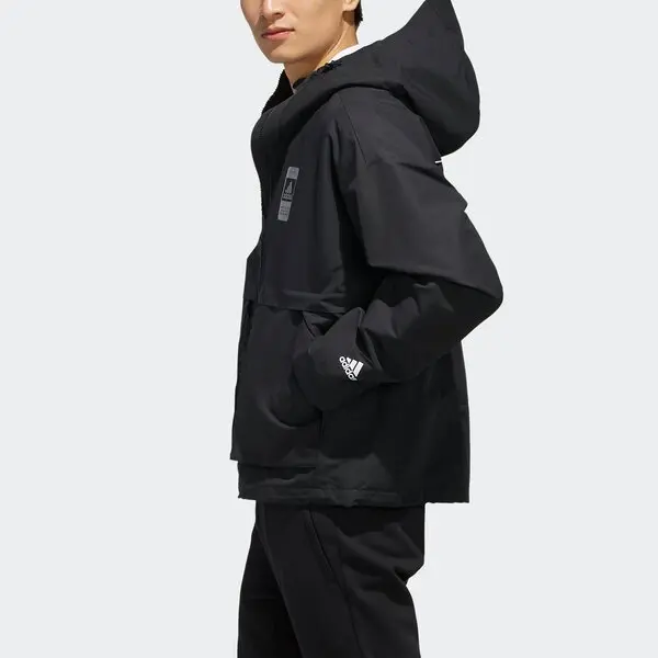 Adidas Logo Zip-up Hooded Long Sleeve Jacket