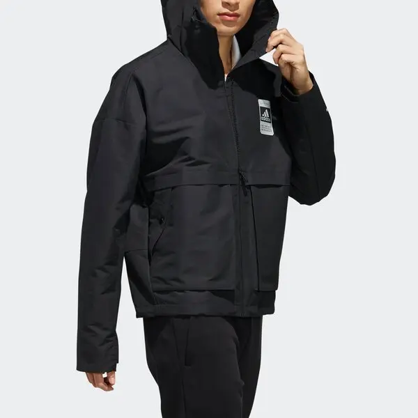 Adidas Logo Zip-up Hooded Long Sleeve Jacket