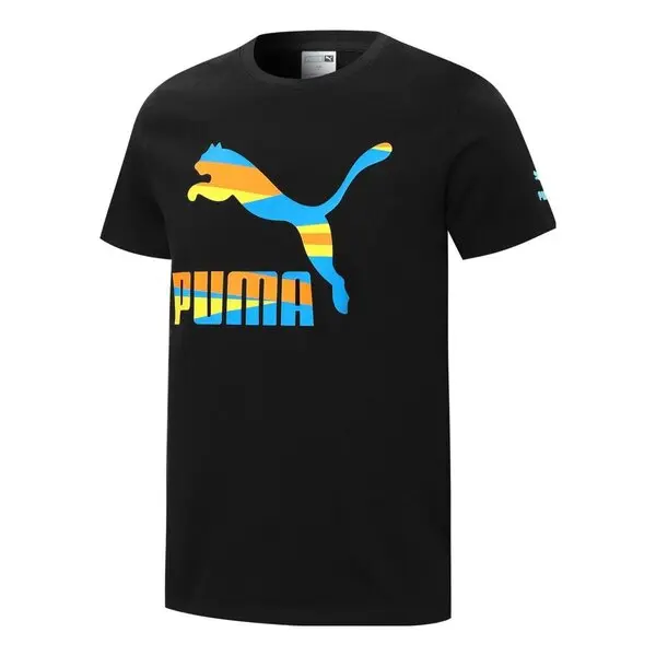PUMA Colorful Logo T-shirt - Black