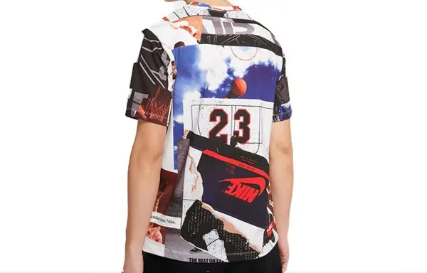 JORDAN Photo Sports Graphic Print T-shirt - White/black