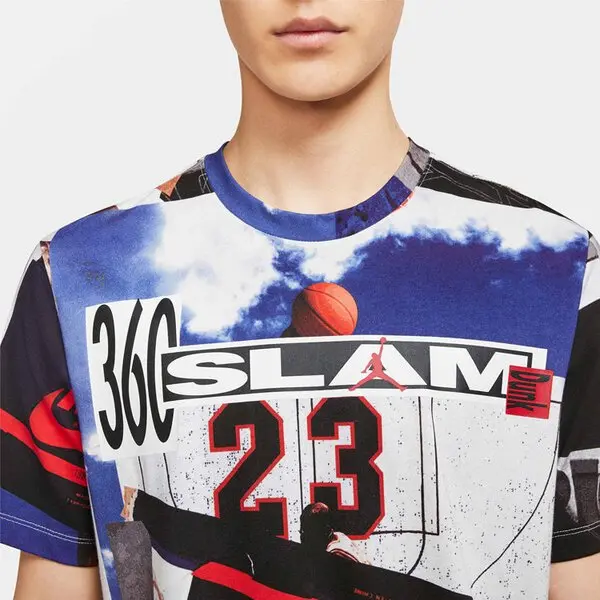 JORDAN Photo Sports Graphic Print T-shirt - White/black