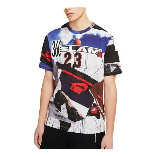 JORDAN Photo Sports Graphic Print T-shirt - White/black