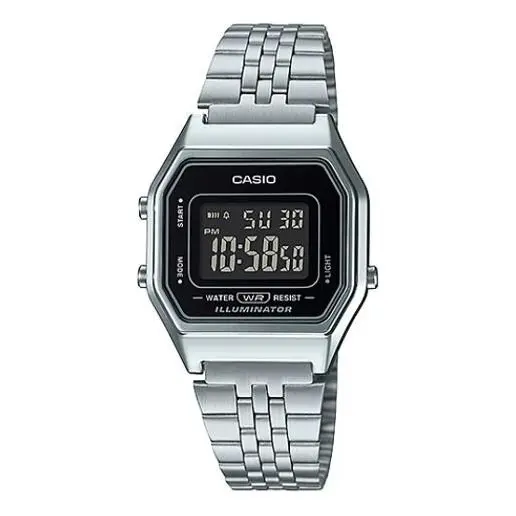 Casio Vintage Stainless Steel Digital Watch - Silver