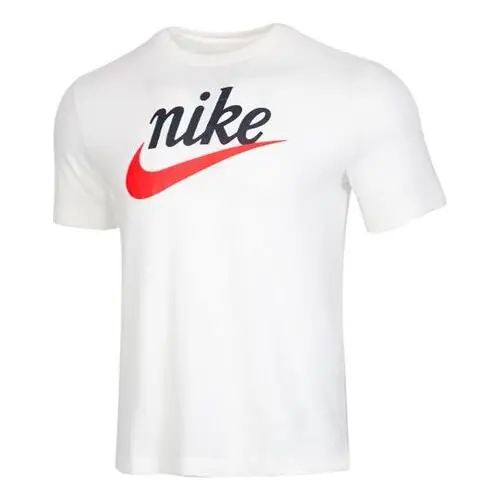 Nike Heritage Alphabet Logo Printing Short Sleeve - White