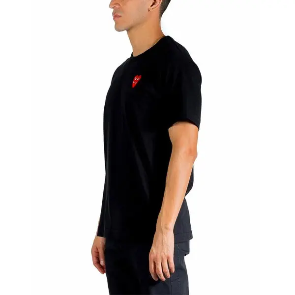 Play Comme Des Garcon Basic T-shirt Red Family Heart - Black