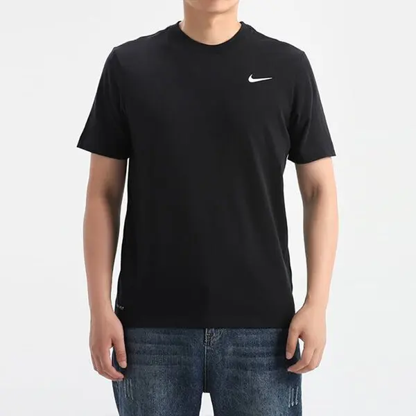 Nike Dri-fit Crew Solid Round Neck Training Short Sleeve - Black