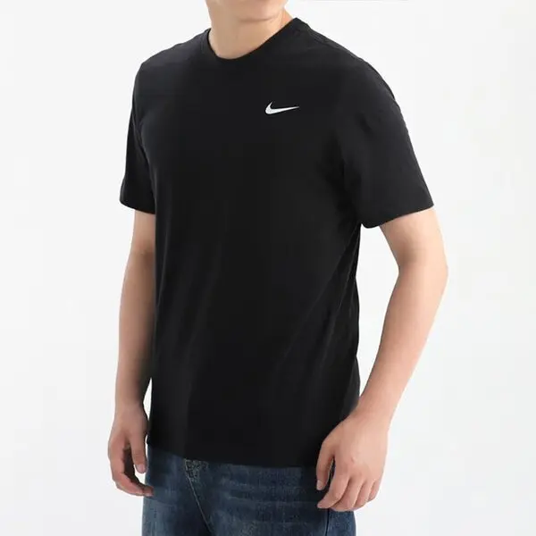 Nike Dri-fit Crew Solid Round Neck Training Short Sleeve - Black