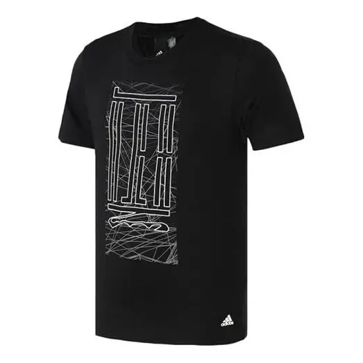 Adidas Wj Ss Logo Sports Round Neck Short Sleeve - Black