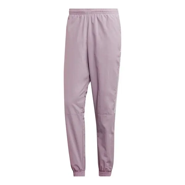 Adidas Originals Solid Color Stripe Logo Straight Bundle Feet Sports Pants/trousers/joggers Pink - Multi-color