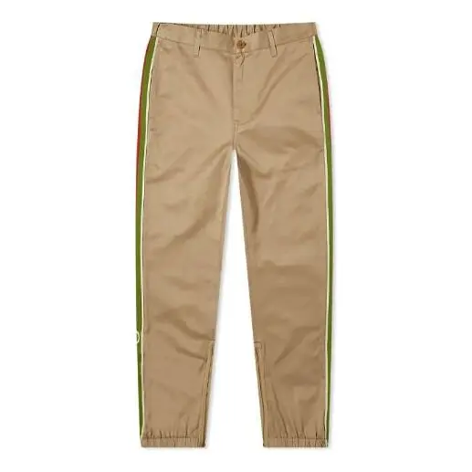 Gucci Cotton Casual Trousers With Striped Logo - Default Color