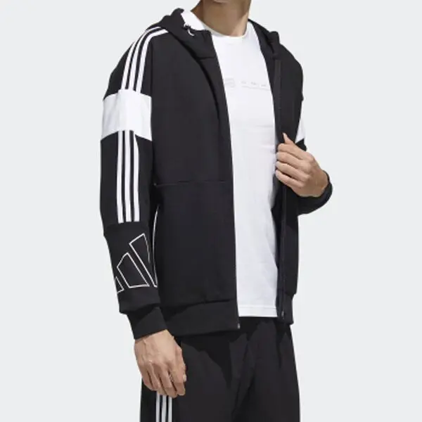 Adidas Hooded Jacket With Spliced Design