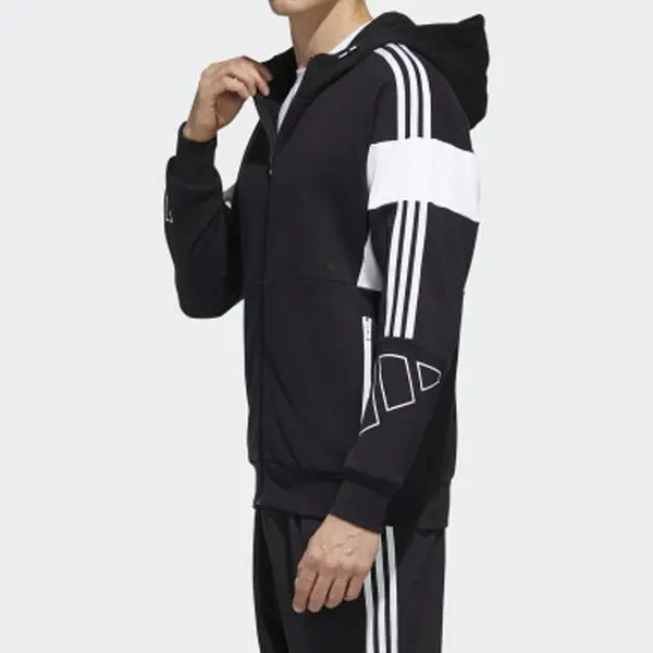 Adidas Hooded Jacket With Spliced Design